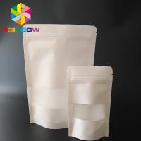 China Stand Up Pouch White Kraft Paper Bag Packaging Doy Pack Zipper Lock For Milk Protein Powder for sale