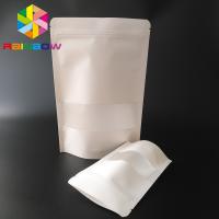 China Stand Up Pouch White Kraft Paper Bag Packaging Doy Pack Zipper Lock For Milk Protein Powder for sale
