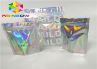 China printing zipper plastic mylar foil k packaging hologram laser holographic stand up zip pouch bag for gift/bottles for sale
