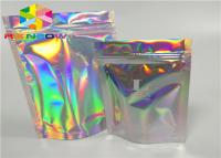 China printing zipper plastic mylar foil k packaging hologram laser holographic stand up zip pouch bag for gift/bottles for sale