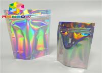 China printing zipper plastic mylar foil k packaging hologram laser holographic stand up zip pouch bag for gift/bottles for sale