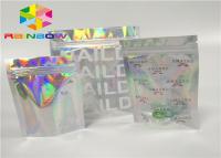 China printing zipper plastic mylar foil k packaging hologram laser holographic stand up zip pouch bag for gift/bottles for sale