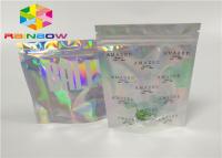 China printing zipper plastic mylar foil k packaging hologram laser holographic stand up zip pouch bag for gift/bottles for sale