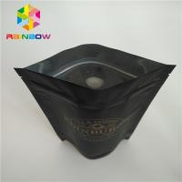 China Food Grade Plastic Pouches Packaging Matt Black Surface Coffee Bag k FDA Marked for sale
