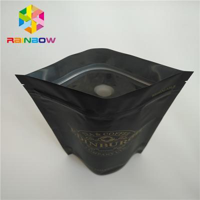 China Food Grade Plastic Pouches Packaging Matt Black Surface Coffee Bag k FDA Marked for sale
