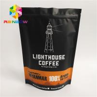 China Food Grade Plastic Pouches Packaging Matt Black Surface Coffee Bag k FDA Marked for sale