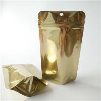 China Logo Custom Stand Up Coffee Pouches , Gold Metallic k Food Packaging Bags for sale