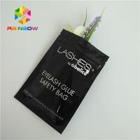 China Zip Top Heat Seal Packaging Bags Eyelashes Holographic Stand Up Pouch Clear Front for sale