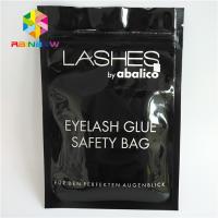 China Zip Top Heat Seal Packaging Bags Eyelashes Holographic Stand Up Pouch Clear Front for sale