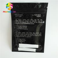 China Zip Top Heat Seal Packaging Bags Eyelashes Holographic Stand Up Pouch Clear Front for sale