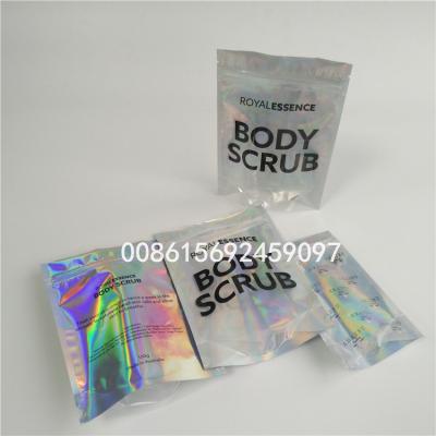 China Gravure Printing Holographic Makeup Bag , Customized  Stand Up Pouches With Zipper for sale