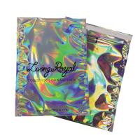 China Waterproof Shiny Rainbow Metallic Aluminum Foil Bags Holographic Mailer Jewelry Pac for sale