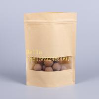 China Food Grade Stand Up Zipper Pouch Bags , Kraft Paper Aluminium Foil Pouch With Window for sale