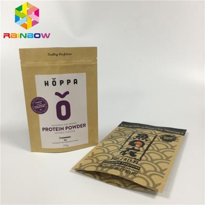 China Resealable Customized Paper Bags Self Stand Up Snack Natural Kraft Paper Pouch for sale