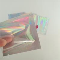 China Rainbow Packaging Sealed Plastic Bags Heat Sealed Mini Transparent Holographic Jewelry Pouch for sale