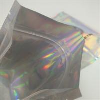 China Shinning Holographic Foil Pouch Packaging Hologram Bags Mylar Glitter Powder Nail Polish Bag for sale