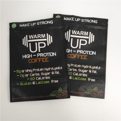 China Matte Black Biodegradable Stand Up Zipper Pouch Bags Plastic Mylar Coffee Sachet Packaging for sale