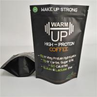 China Matte Black Biodegradable Stand Up Zipper Pouch Bags Plastic Mylar Coffee Sachet Packaging for sale