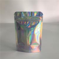 China Mylar Foil Pouch Packaging Plastic Hologram Zipper Bag Custom Printing With Clear Window for sale