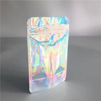 China Iridescent Clear Front Aluminum Foil Bags k Hologram For Eyelash / Brush for sale