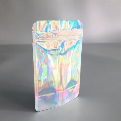 China Iridescent Clear Front Aluminum Foil Bags k Hologram For Eyelash / Brush for sale