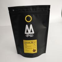 China 1 kg 500 grams 250 grams Stand Up Black Matte Coffee Packaging Bag With Top Zipper and Aluminum Foil Inside Bags for sale