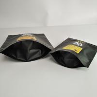 China 1 kg 500 grams 250 grams Stand Up Black Matte Coffee Packaging Bag With Top Zipper and Aluminum Foil Inside Bags for sale