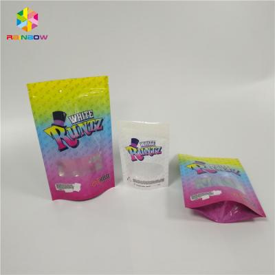 China Aluminum Foil Window Plastic Storage Bags Zipper Custom Logo Holographic Tear Notch for sale