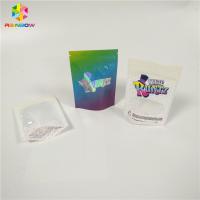 China Aluminum Foil Window Plastic Storage Bags Zipper Custom Logo Holographic Tear Notch for sale