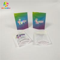 China Aluminum Foil Window Plastic Storage Bags Zipper Custom Logo Holographic Tear Notch for sale