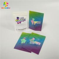 China Hologram Laser Snack Bag Packaging Childproof Zip Lock Window Pouch For Cosmetics for sale