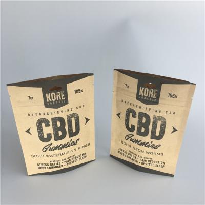 China Resealable Cosmetic Packaging Bag Aluminum Foil Kraft Paper Stand Up Pouches for sale