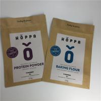 China Brown Kraft Paperstand Up Pouches 120-140 Micron Thickness For Powder Spices for sale