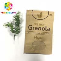 China Self Standing Smell Proof Rice Packaging Bags Aluminum Foil Craft Paper Recyclable for sale