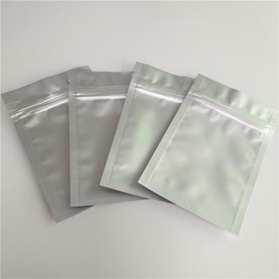China Plain Silver Color Stand Up Zipper Pouch Bags Customized Laminated Packaging for sale
