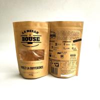 China Recyclable Customized Paper Bags Natural Zip Lock Stand Up Pouch With Window for sale
