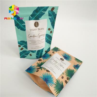China Custom Printed Stand Up Pouch Packaging Zipper Bag Resealable For Coffee Beans for sale