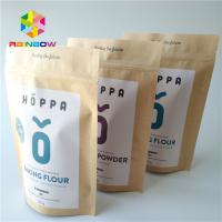 China No Pollution Heat Seal Food Packaging Stand Up Kraft Paper Zipper Bag For Nuts / Protein Powder for sale