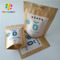 China No Pollution Heat Seal Food Packaging Stand Up Kraft Paper Zipper Bag For Nuts / Protein Powder for sale