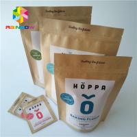 China No Pollution Heat Seal Food Packaging Stand Up Kraft Paper Zipper Bag For Nuts / Protein Powder for sale