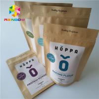 China No Pollution Heat Seal Food Packaging Stand Up Kraft Paper Zipper Bag For Nuts / Protein Powder for sale