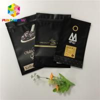 China Matt Black 200g Aluminum Foil Stand Up Pouch Zip Lock Coffee Bag Gravure Printing for sale