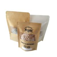 China Reusable Snack Bag Packaging Custom Printed Kraft Food Stand Up Pouch SGS Certificated for sale