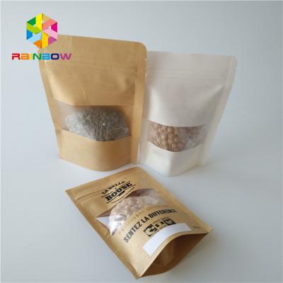 China Stand Up Snack Food Packaging Bags Zip Lock Clear Plastic Pouch Transparent With Window for sale
