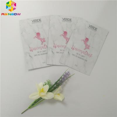 China Facial Mask Cosmetic Packaging Bag Aluminum Foil Glossy Printed Surface Finish for sale