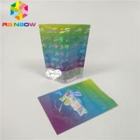 China Plastic Hologram Mylar Zipper Cosmetic Packaging Bag CMYK Color With Clear Window for sale