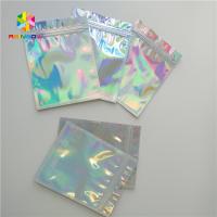 China Plastic Hologram Mylar Zipper Cosmetic Packaging Bag CMYK Color With Clear Window for sale