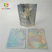 China Plastic Hologram Mylar Zipper Cosmetic Packaging Bag CMYK Color With Clear Window for sale