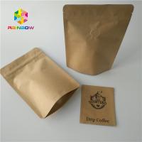 China Kraft Paper Custom Printed Stand Up Pouches Packaging For Coffee Beans 1kg 500g for sale