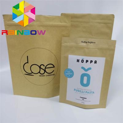 China Coffee Weeds Stand Up Pouch Bags Custom Printed Paper Packaging Kraft Paper for sale